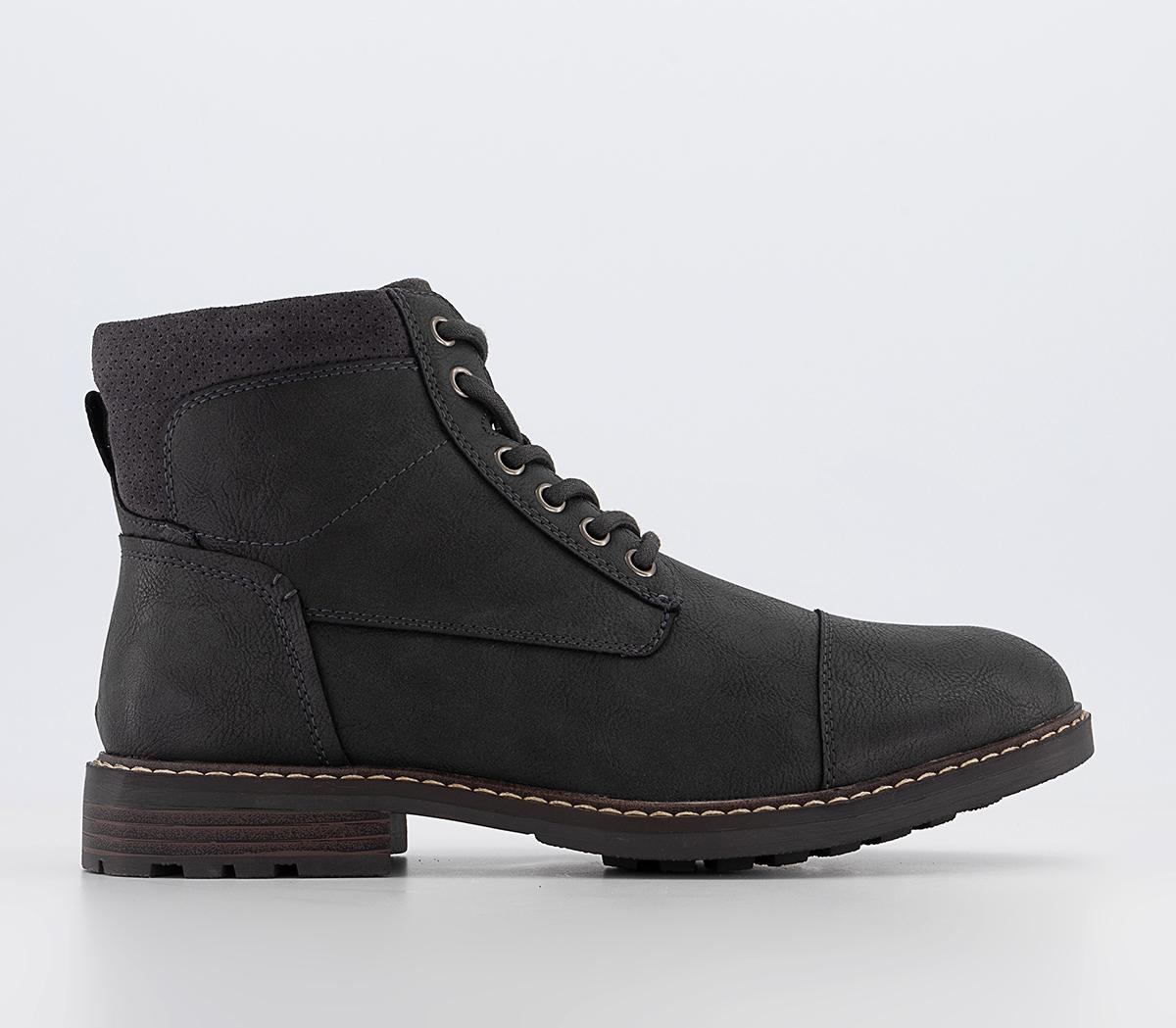 OFFICE Beckley Casual Plain Toe Boots Grey Black - Men’s Boots