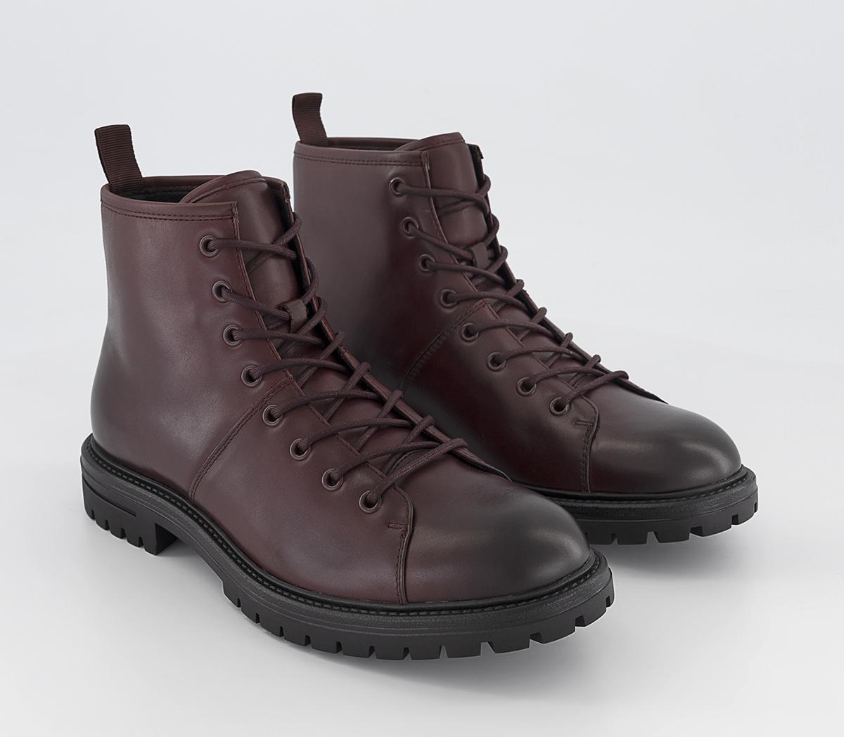 OFFICE Bumble Monkey Boots Burgundy Leather - Men’s Boots