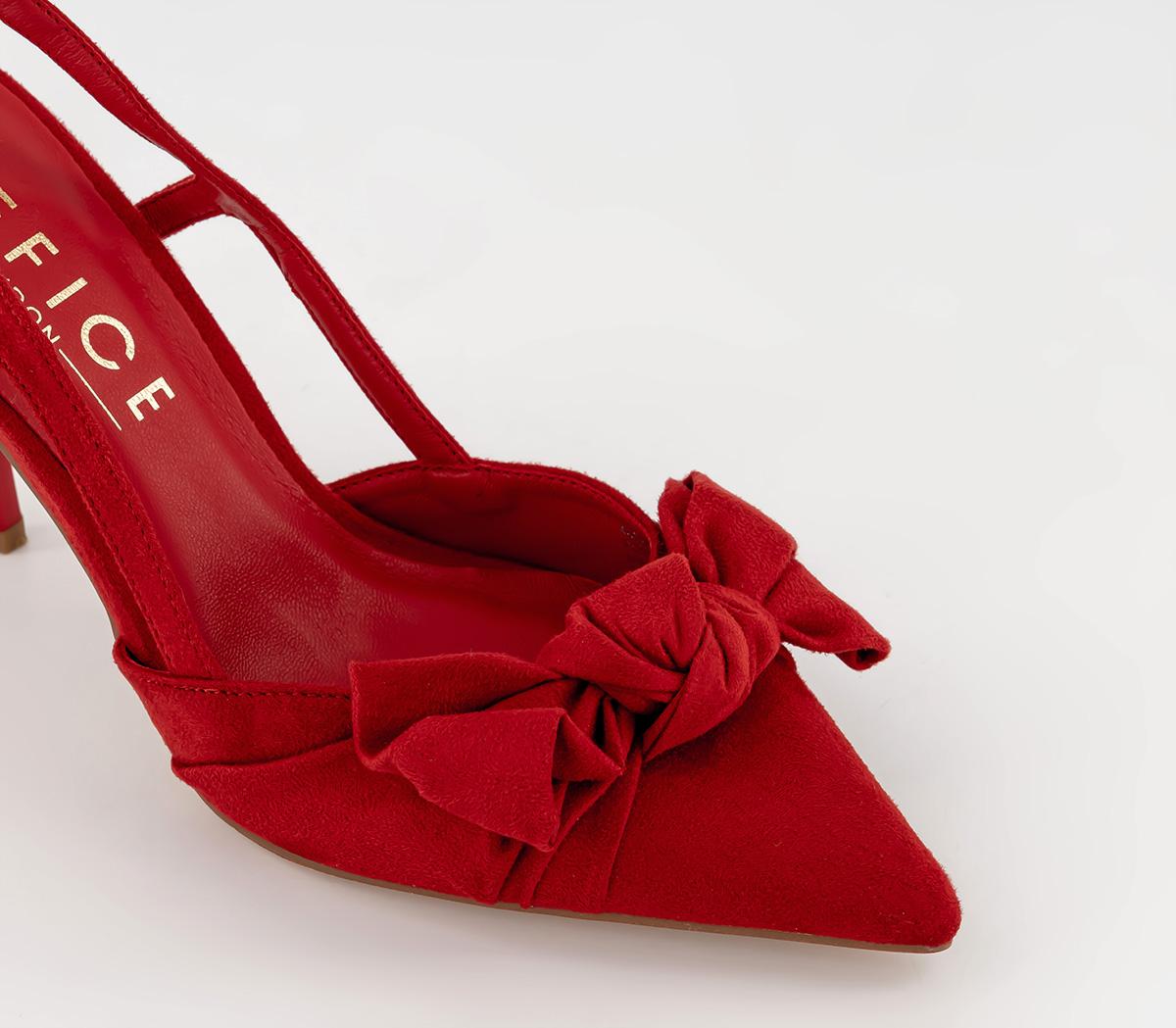 OFFICE Mina Bow Detail Slingback Court Heels Red - Heels