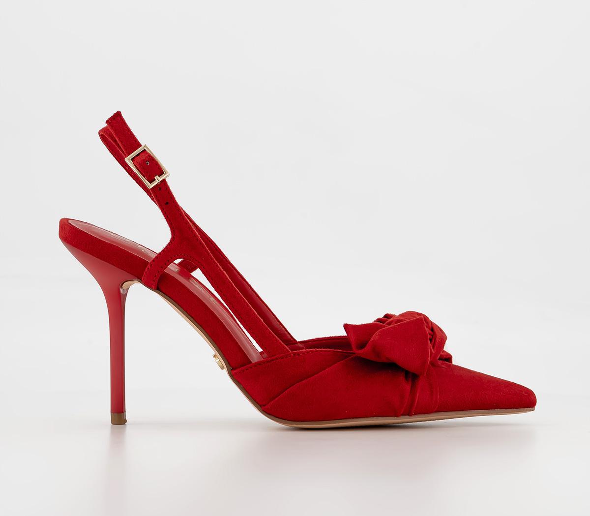 OFFICE Mina Bow Detail Slingback Court Heels Red - Heels