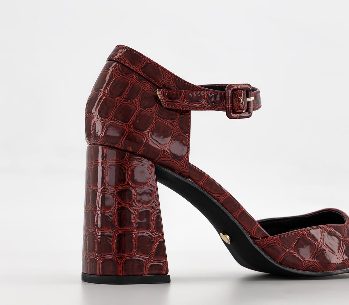 OFFICE Mika Ankle Strap Point Heels Red Croc - Heels