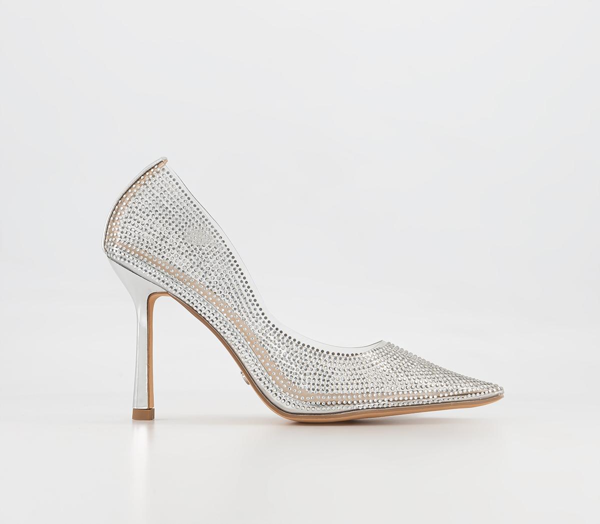 OFFICE Halsey Embellished Vinyl Courts Silver Embellished - Heels