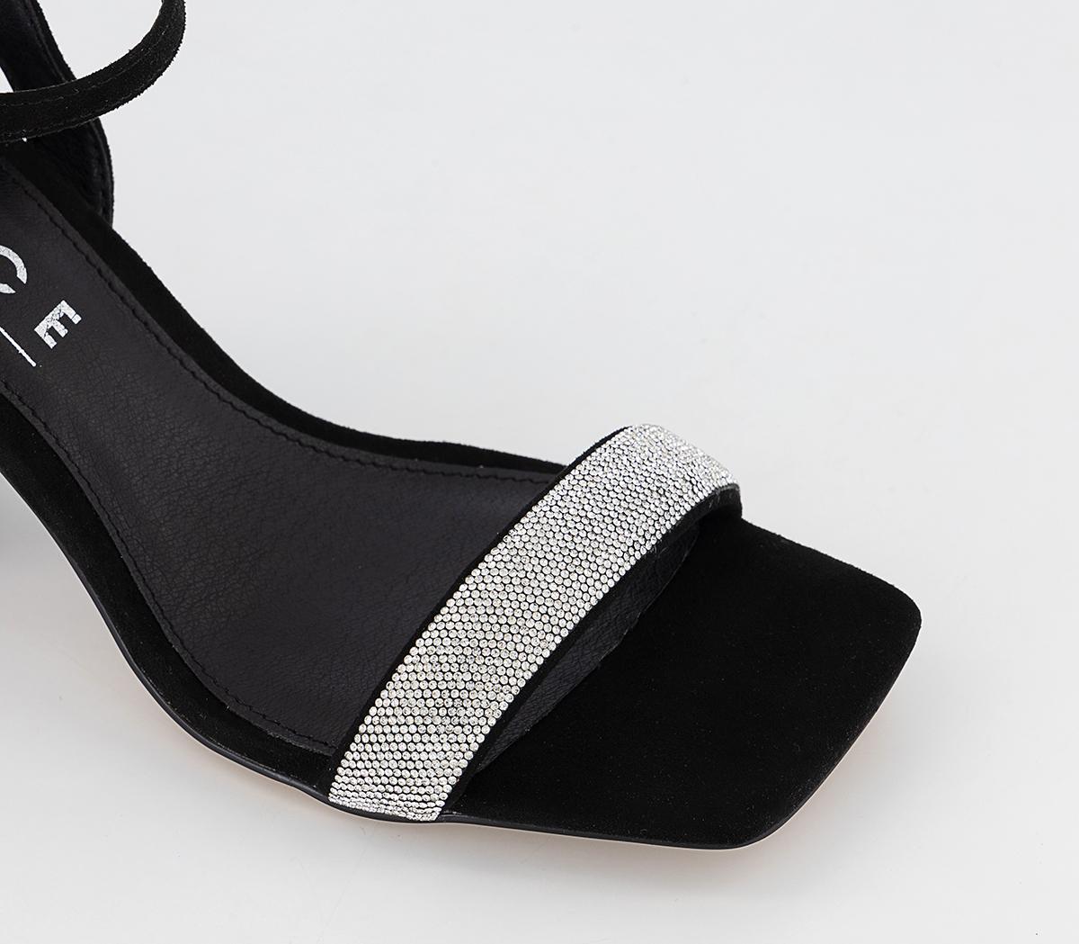 OFFICE Helix Embellished Front Strap Heels Black - Heels