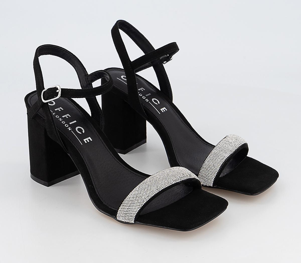 OFFICE Helix Embellished Front Strap Heels Black - Heels