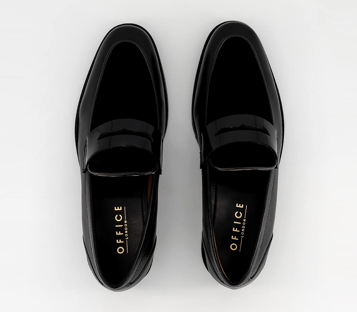 OFFICE Milburn Patent Saddle Velvet Vamp Loafers Black Velvet - Men’s ...