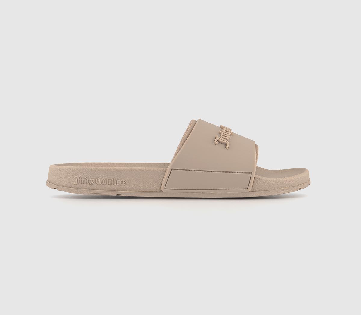 Juicy Couture Breanna Debossed Sliders Taupe - Women’s Sliders
