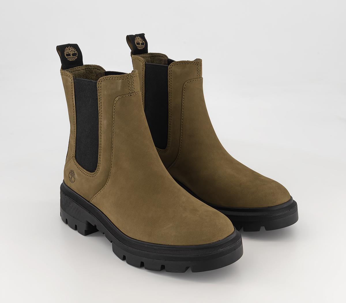 Timberland Cortina Valley Chelsea Boots Olive Nubuck - Women's Ankle Boots