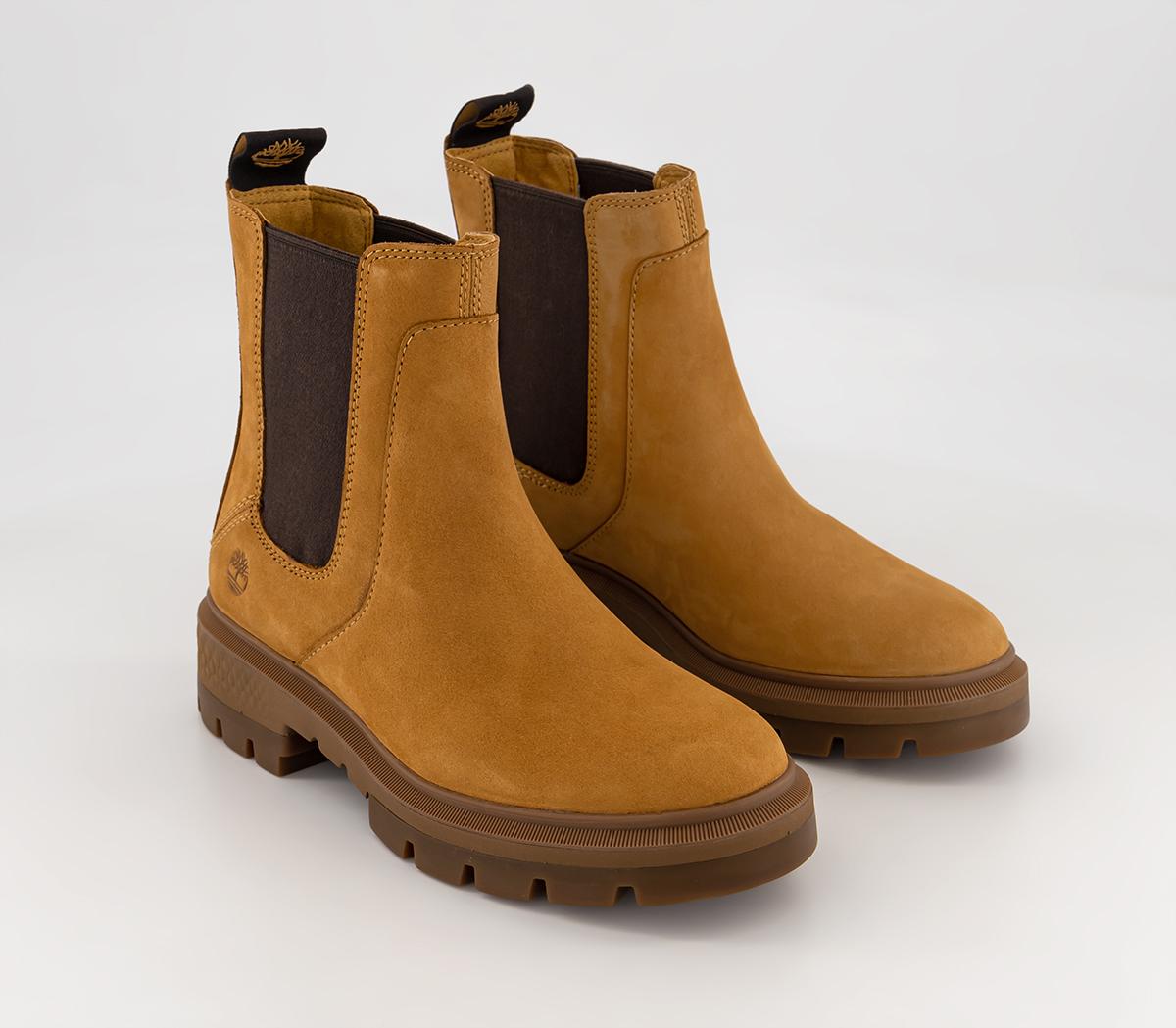 Timberland Cortina Valley Chelsea Boots Wheat Nubuck - Women's Ankle Boots