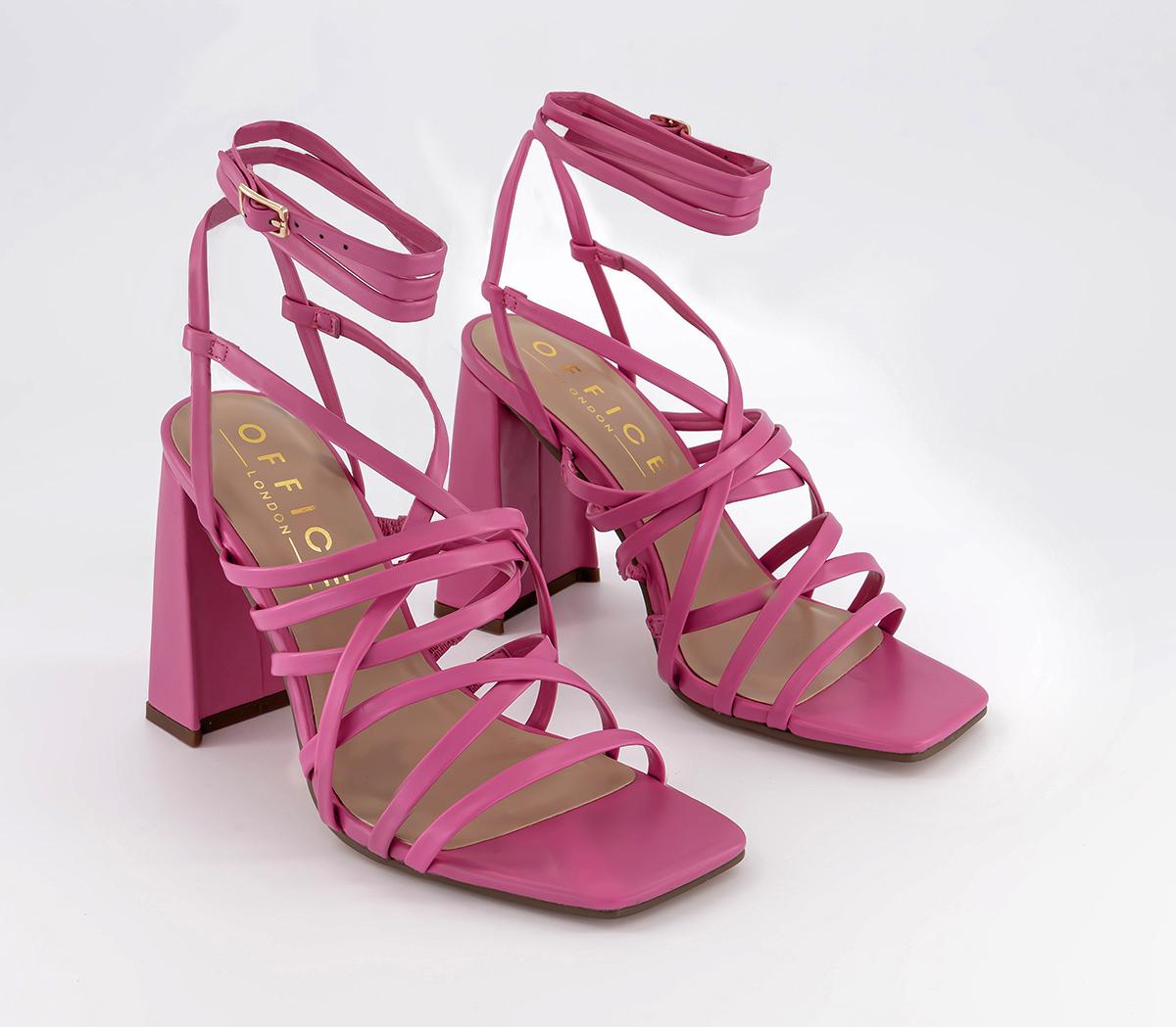 OFFICE Henna Strappy Tie Up Sandals Pink - High Heels