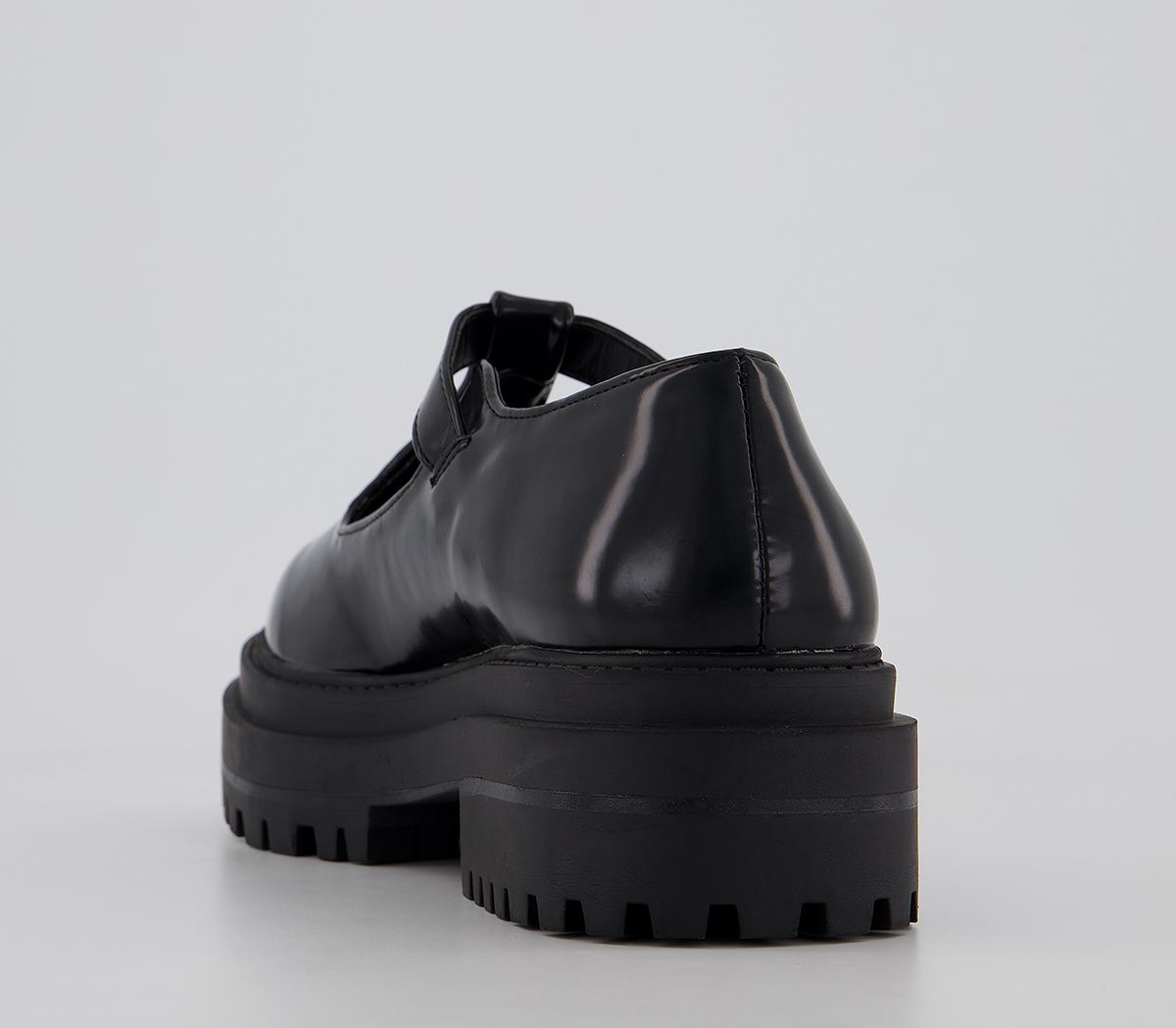 Raid Boston T Bar Shoes Black Patent - Womens Work Shoes