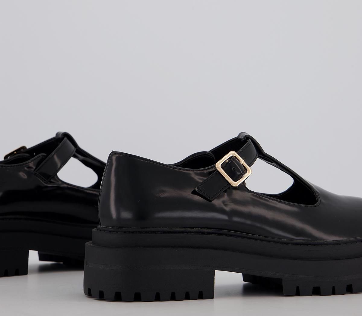 Raid Boston T Bar Shoes Black Patent - Womens Work Shoes