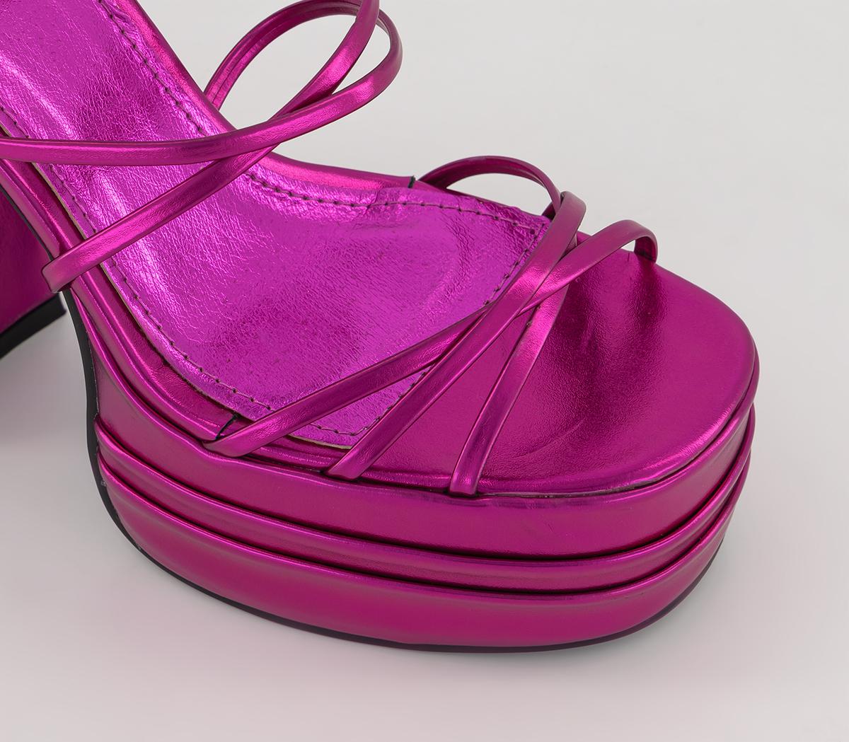 Raid Nobita Platform Heels Pink Metallic - High Heels