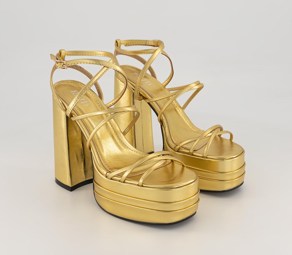 Raid Nobita Platform Heels Gold Metallic - High Heels