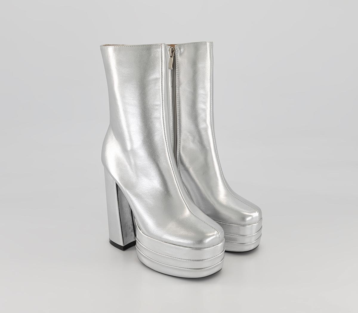 Raid Emely Platform Boots Silver Metallic - Women's Boots