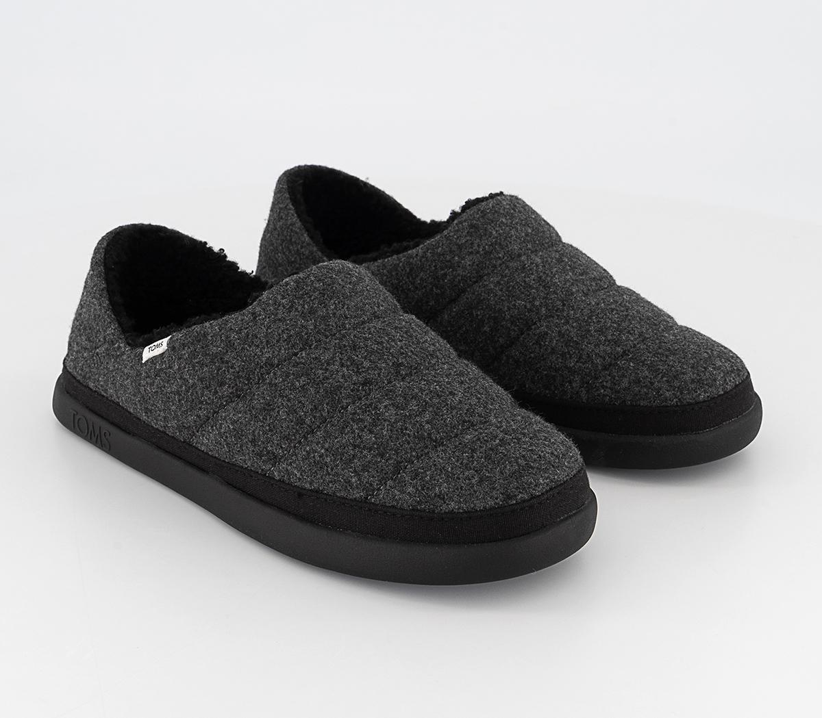 TOMS Ezra Slippers Black - Flat Shoes for Women