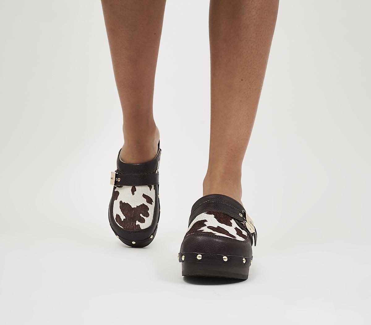 Scholl Pescura Clogs Off White Brown - Mid Heels