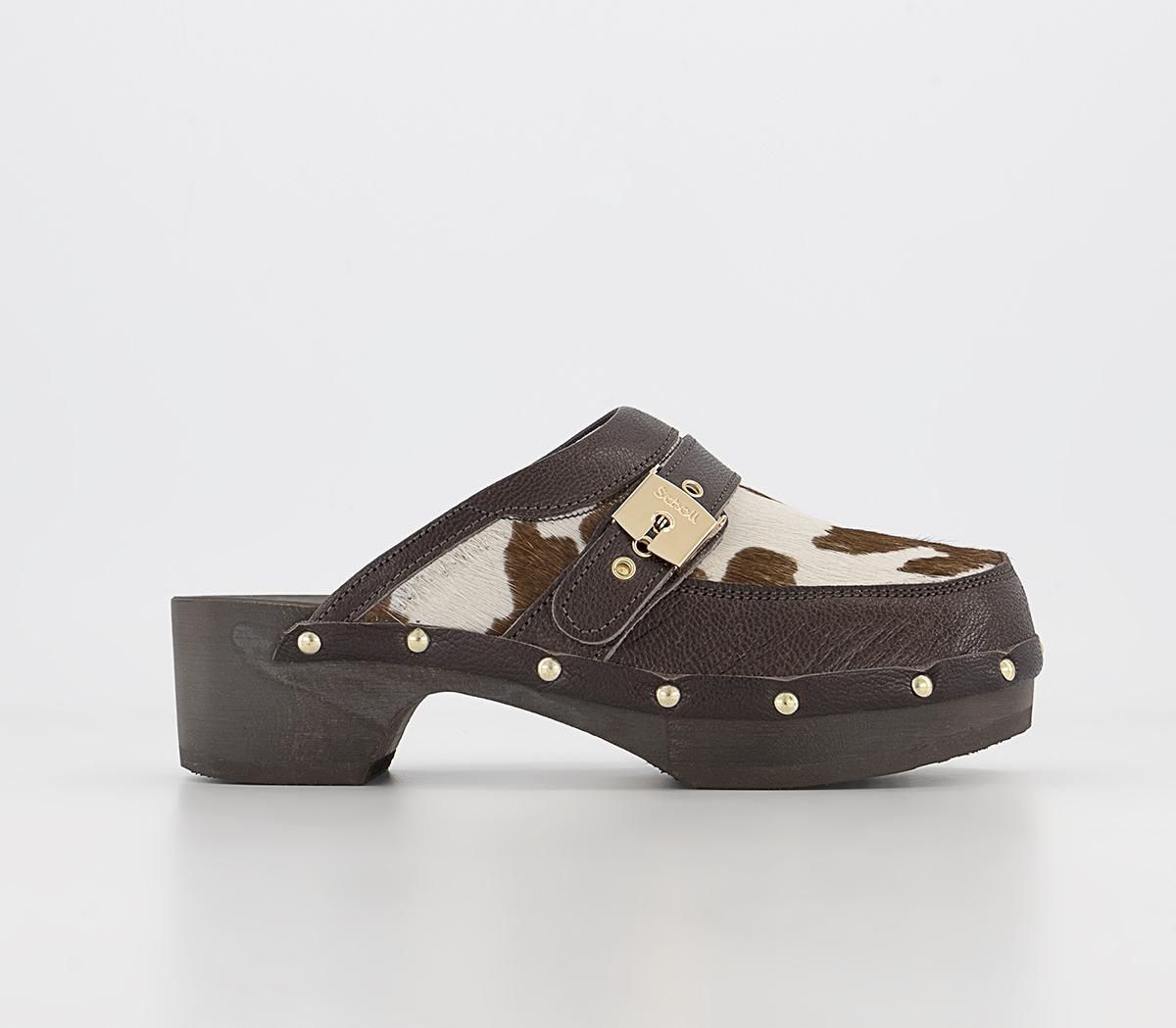Scholl Pescura Clogs Off White Brown - Mid Heels