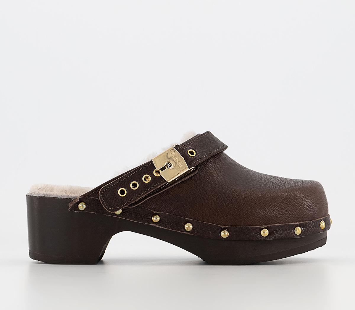 Scholl Pescura Robin Clogs Brown - Mid Heels