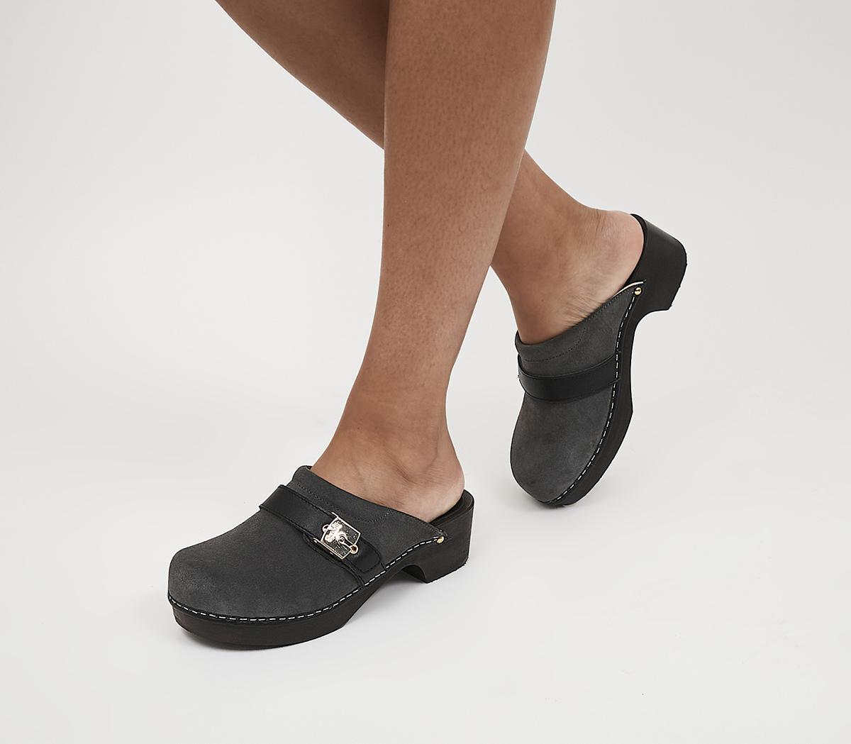 Scholl Pescura Clogs Dark Grey - Flat Shoes for Women