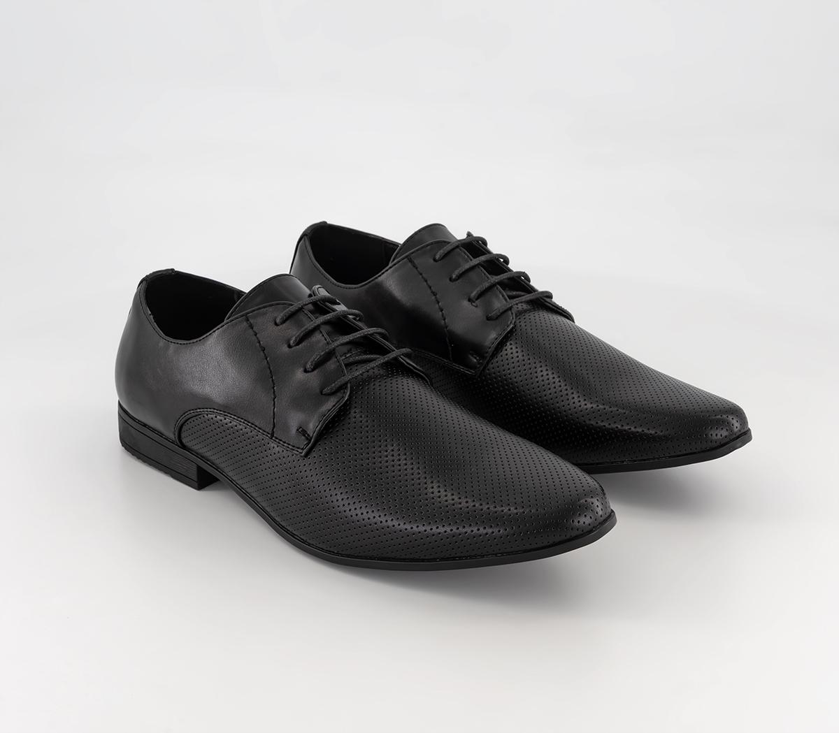 OFFICE Marston Embossed Vamp 4 Eye Derby Shoes Black - Derby Shoes