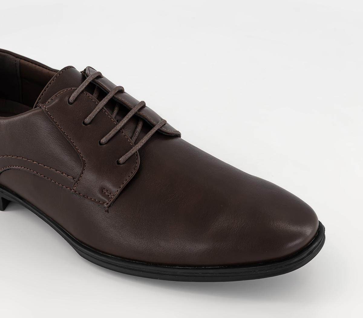 OFFICE Melbourne 4 Eye Almond Toe Derby Shoes Brown - Men’s Smart Shoes