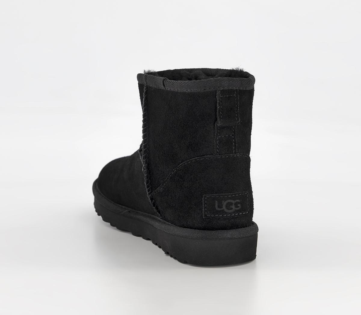 UGG Classic Mini Side Logo II Boots Black - Women's Ankle Boots