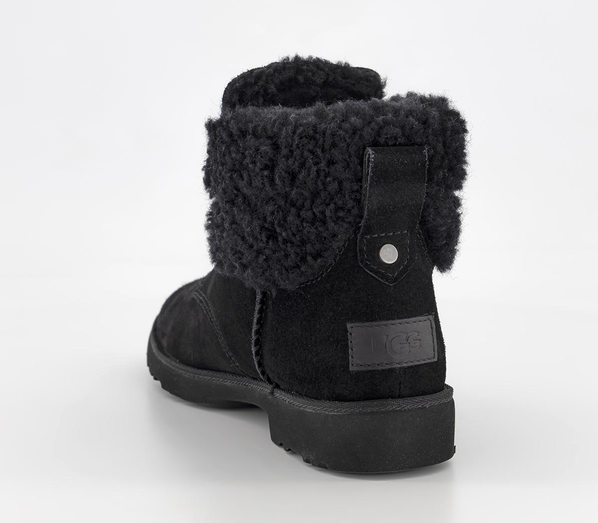 UGG Romely Heritage Lace Up Boots Black - Flat Shoes for Women