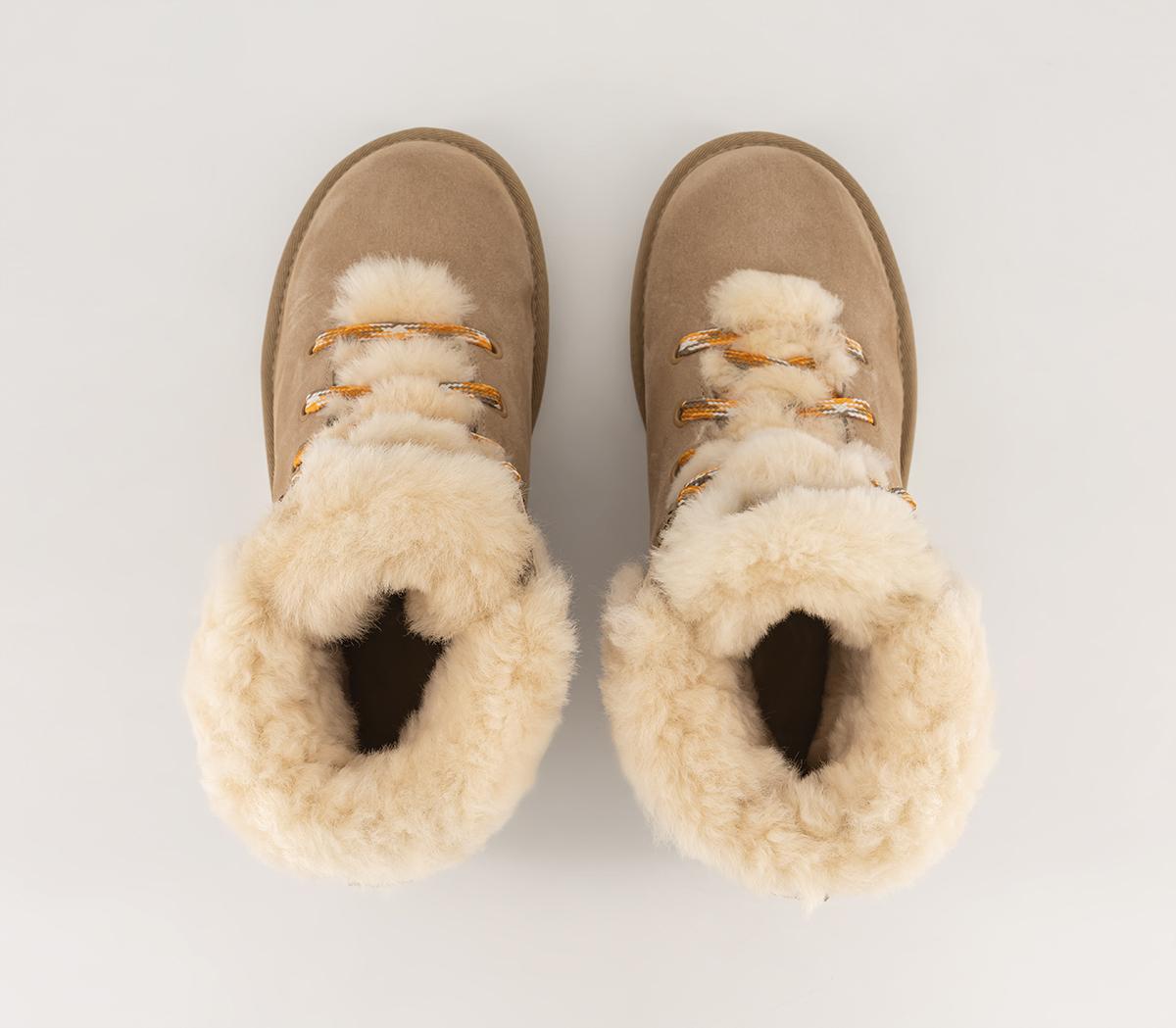 UGG Classic Mini Alpine Lace Boots Sand - Women's Ankle Boots