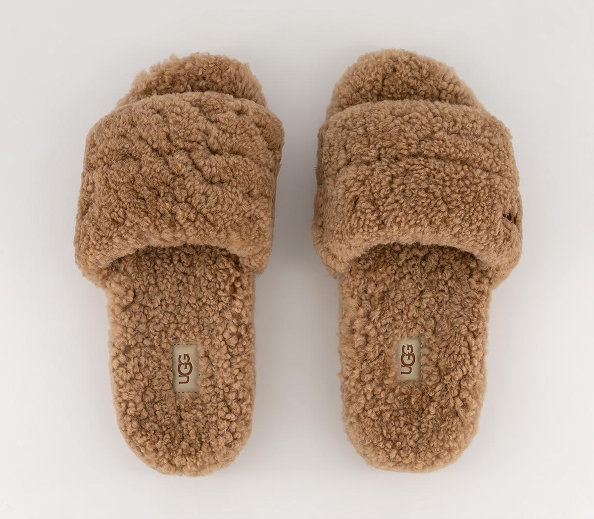 UGG Cozette Curly Slippers Chestnut - Flat Shoes for Women