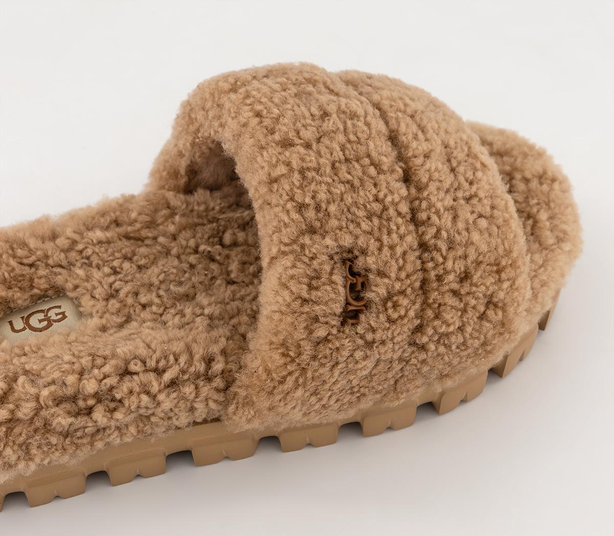 UGG Cozette Curly Slippers Chestnut - Flat Shoes for Women
