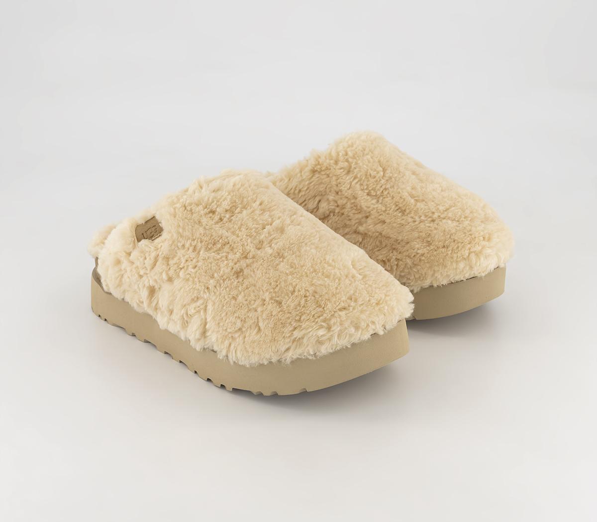 UGG Fuzz Sugar Slippers Natural - Flat Shoes for Women