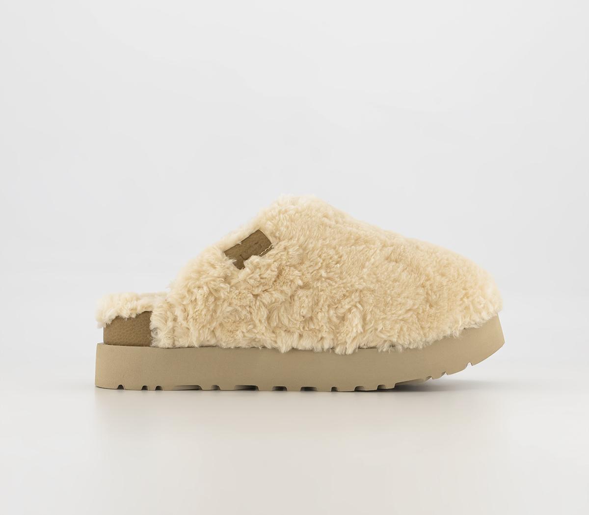 UGG Fuzz Sugar Slippers Natural - Flat Shoes for Women