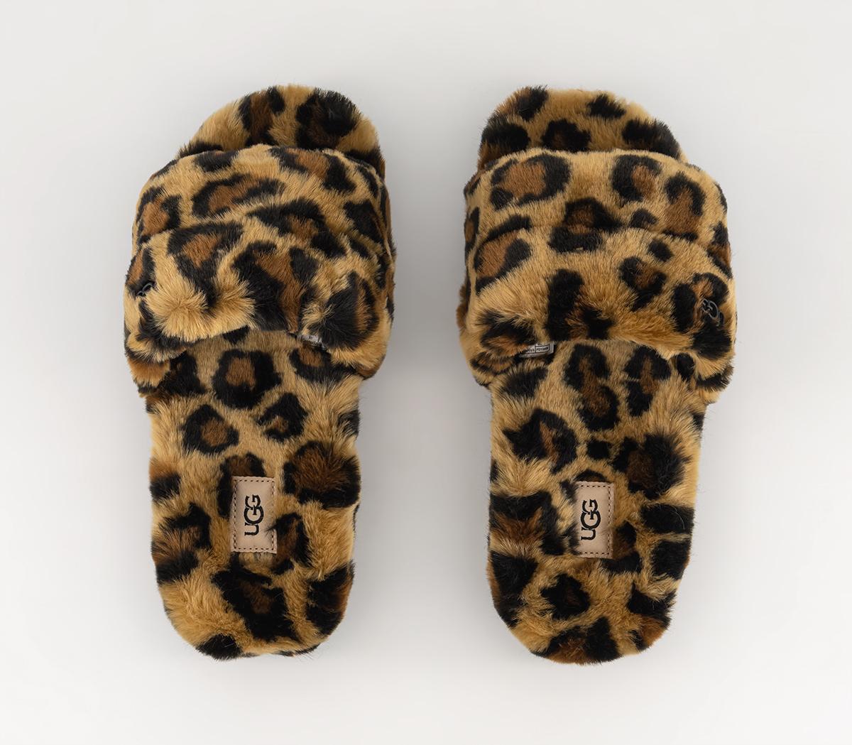 UGG Cozette Curly Spotty Slippers Natural Leopard - Premium Gifts
