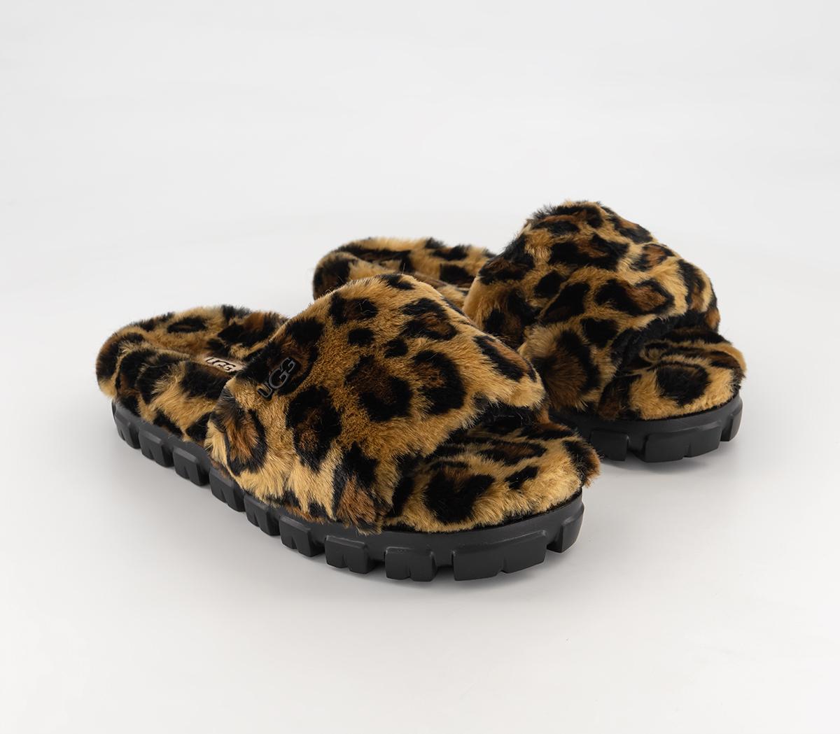 UGG Cozette Curly Spotty Slippers Natural Leopard - Premium Gifts