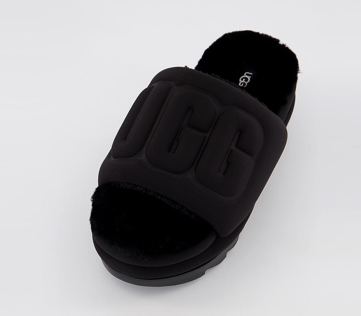 UGG Maxi Platform Graphic Slide Slippers Black - Women’s Sandals