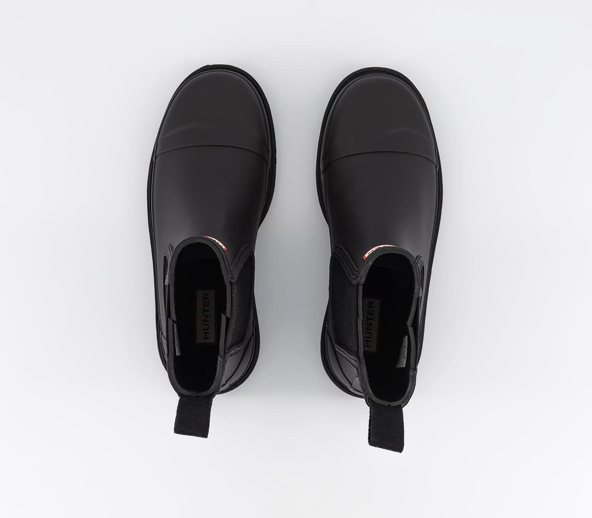 Hunter Commando Cheslea Boots Black - Women's Ankle Boots