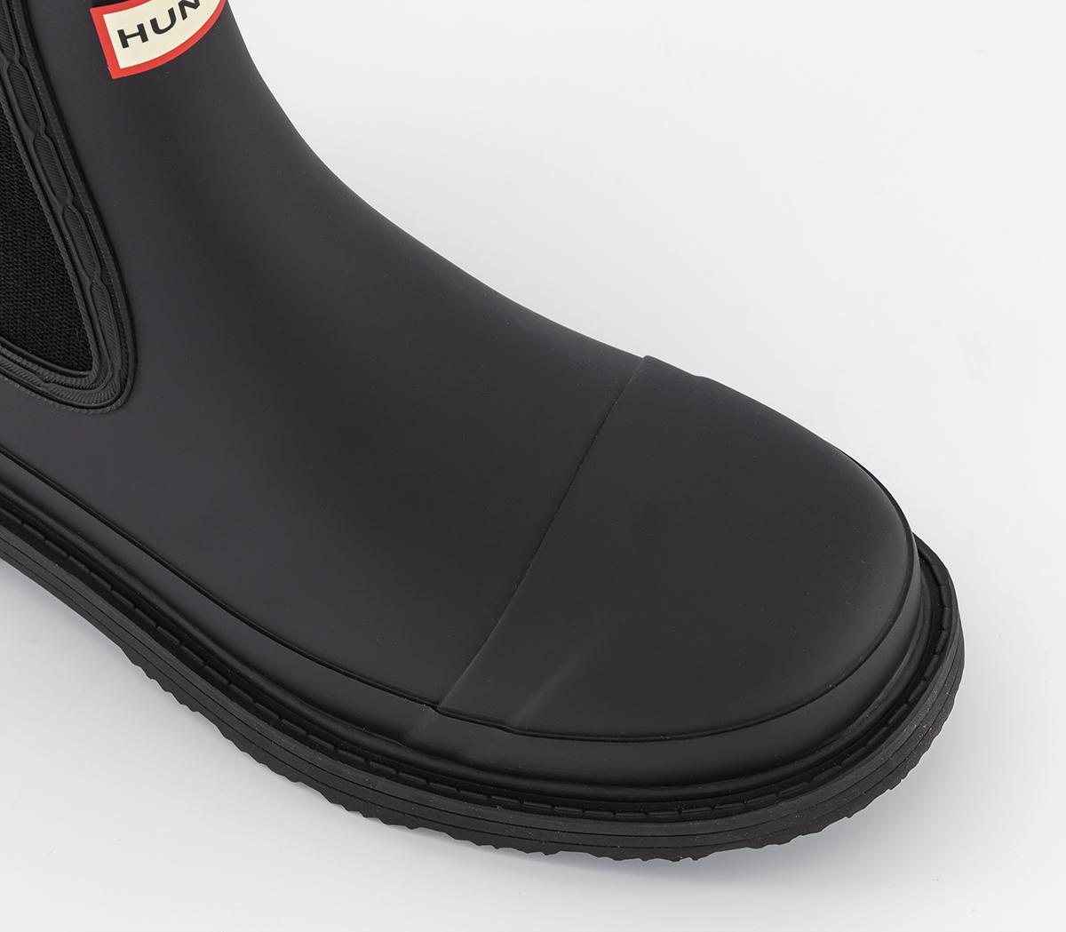 Hunter Commando Cheslea Boots Black - Women's Ankle Boots