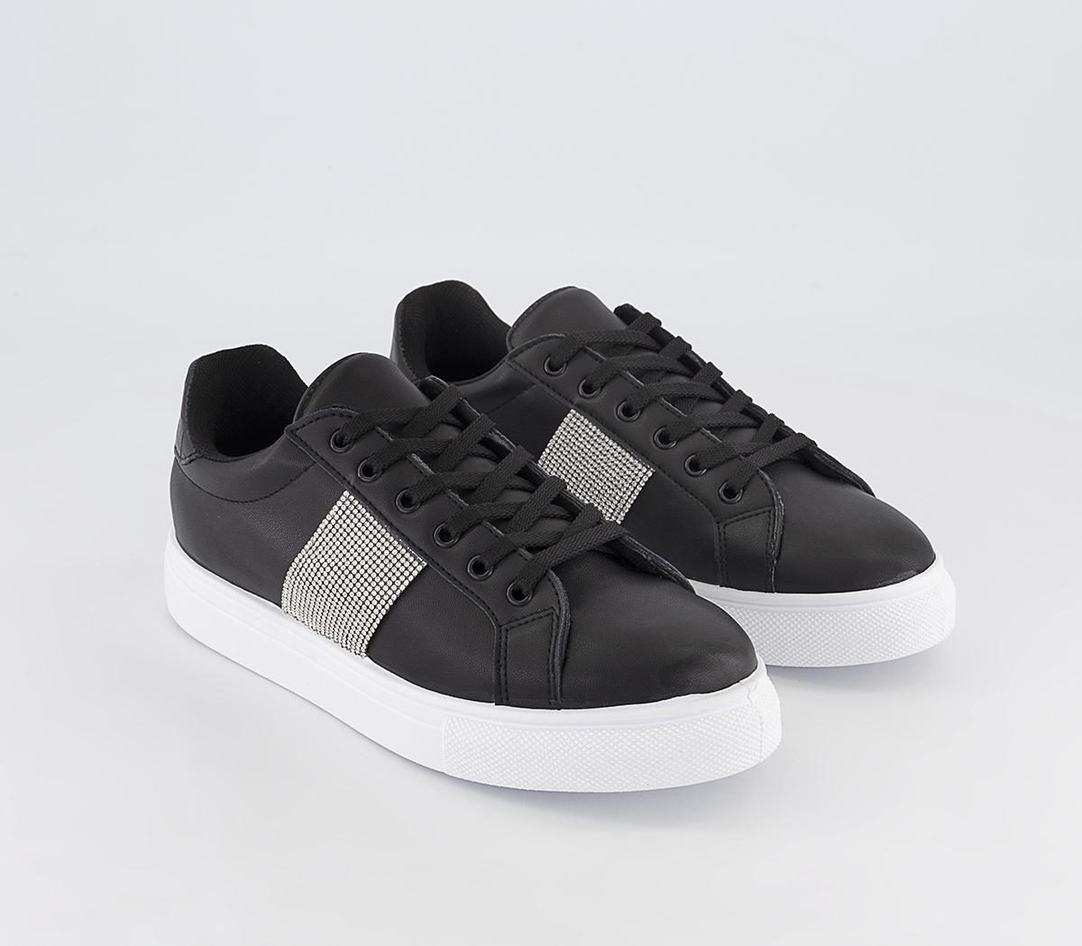 OFFICE Freeze Lizard Detail Trainers Black Embellished - Flat Shoes for ...
