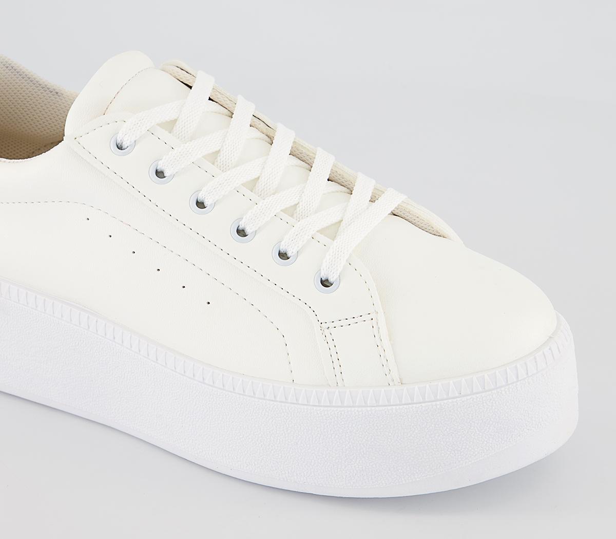 OFFICE Fazer Platform Trainers White - Flat Shoes for Women