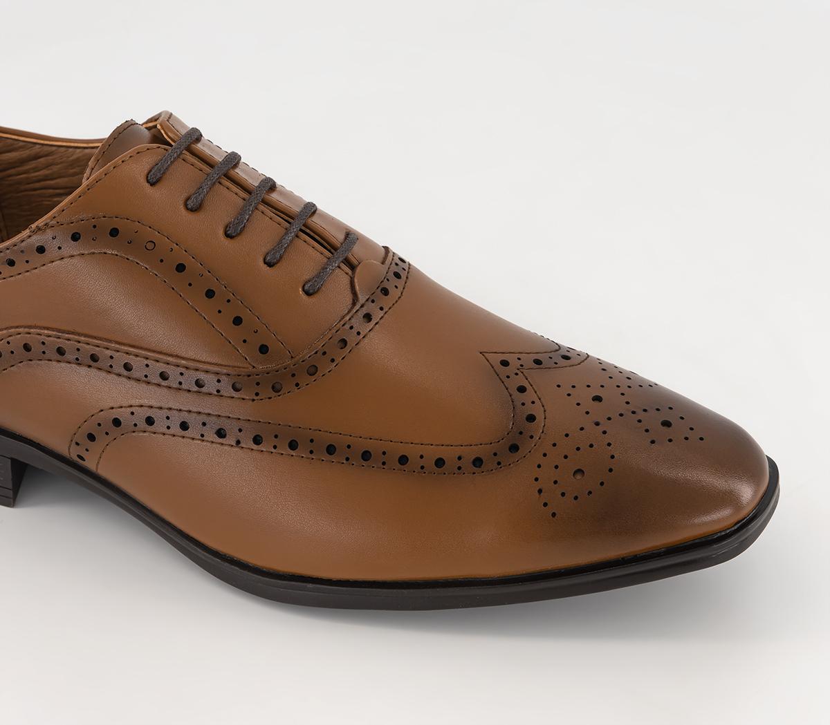 OFFICE Wide Fit Macro 2 Brogues Tan Leather - Men's Wide Fit