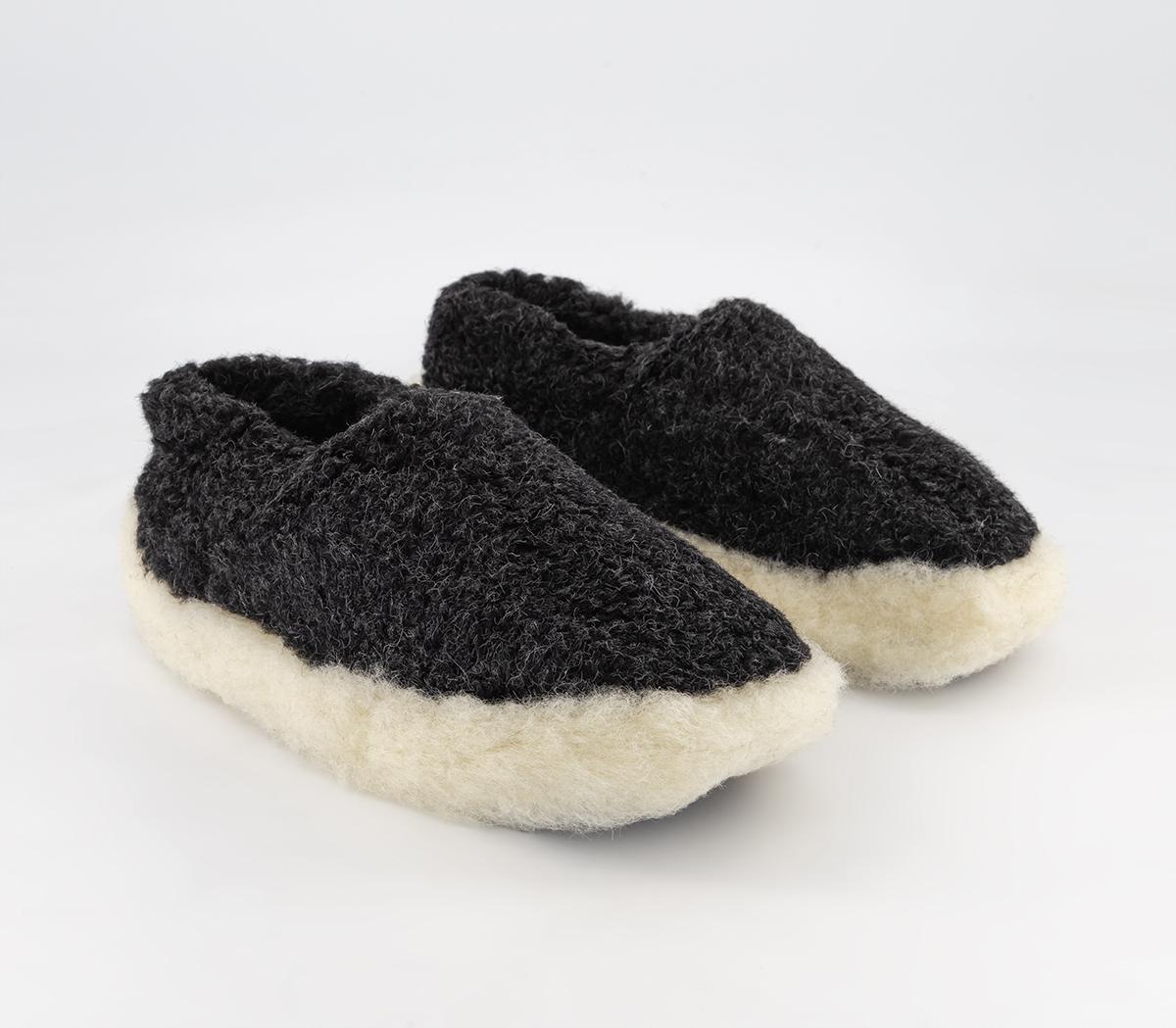 Yoko Wool Siberian Slippers Black - Gifts for Him
