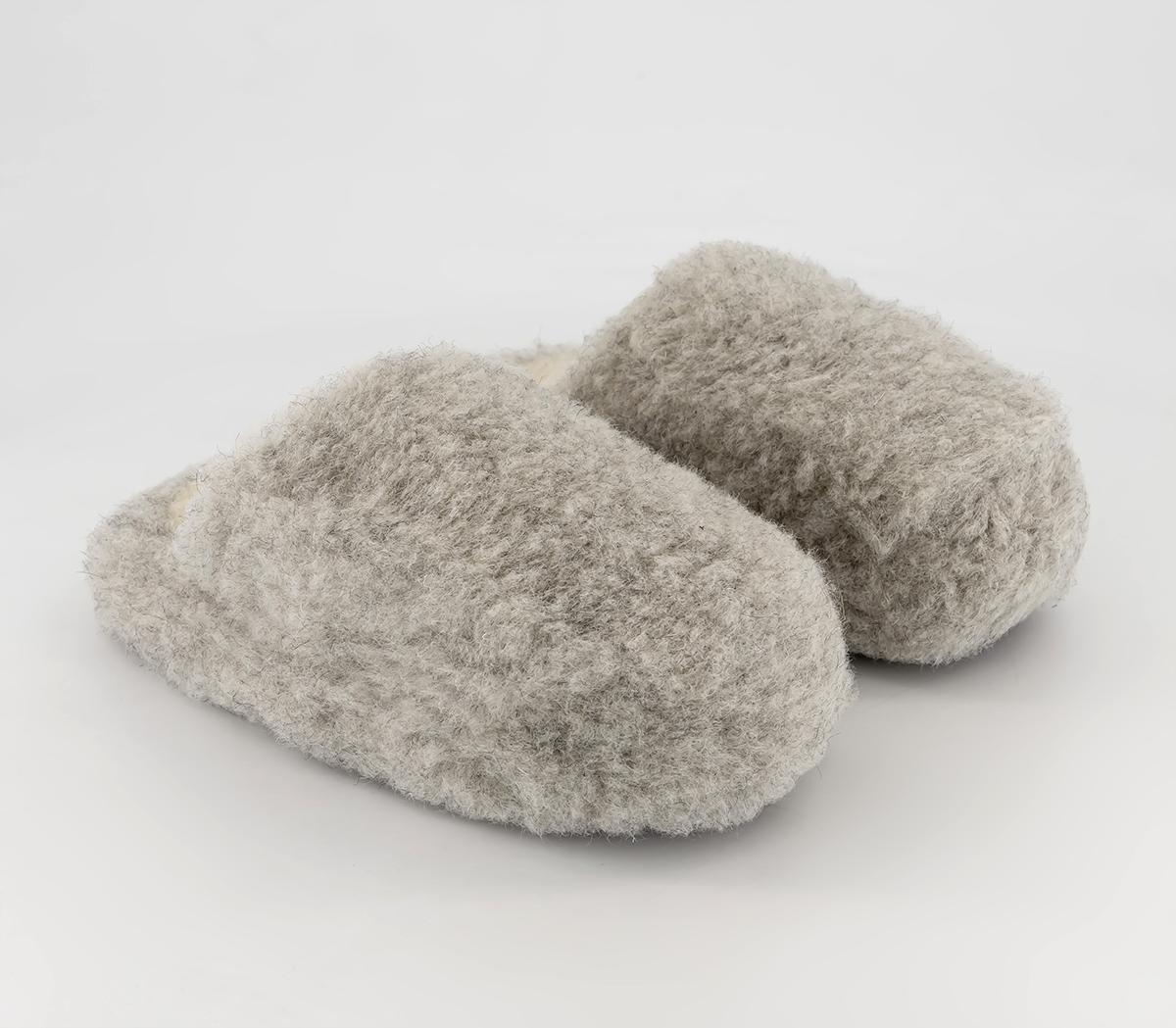 Yoko Wool Yoko Wool Mule Slippers Light Grey - Women's Slippers