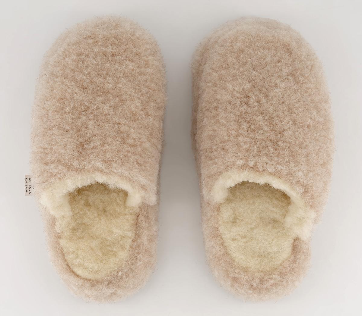 Yoko Wool Yoko Wool Mule Slippers Beige - Women's Loungewear