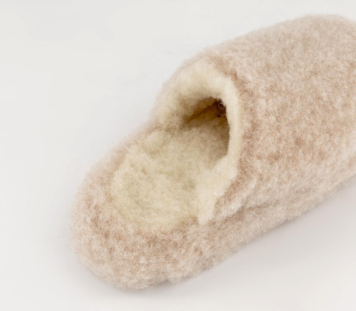 Yoko Wool Yoko Wool Mule Slippers Beige - Women's Loungewear