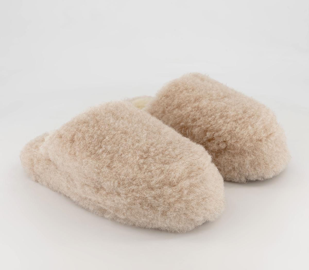 Yoko Wool Yoko Wool Mule Slippers Beige - Women's Loungewear