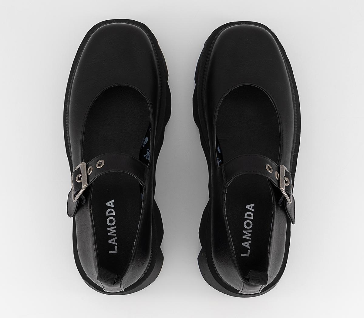 Lamoda Chunky Mary Jane Black - Flat Shoes for Women