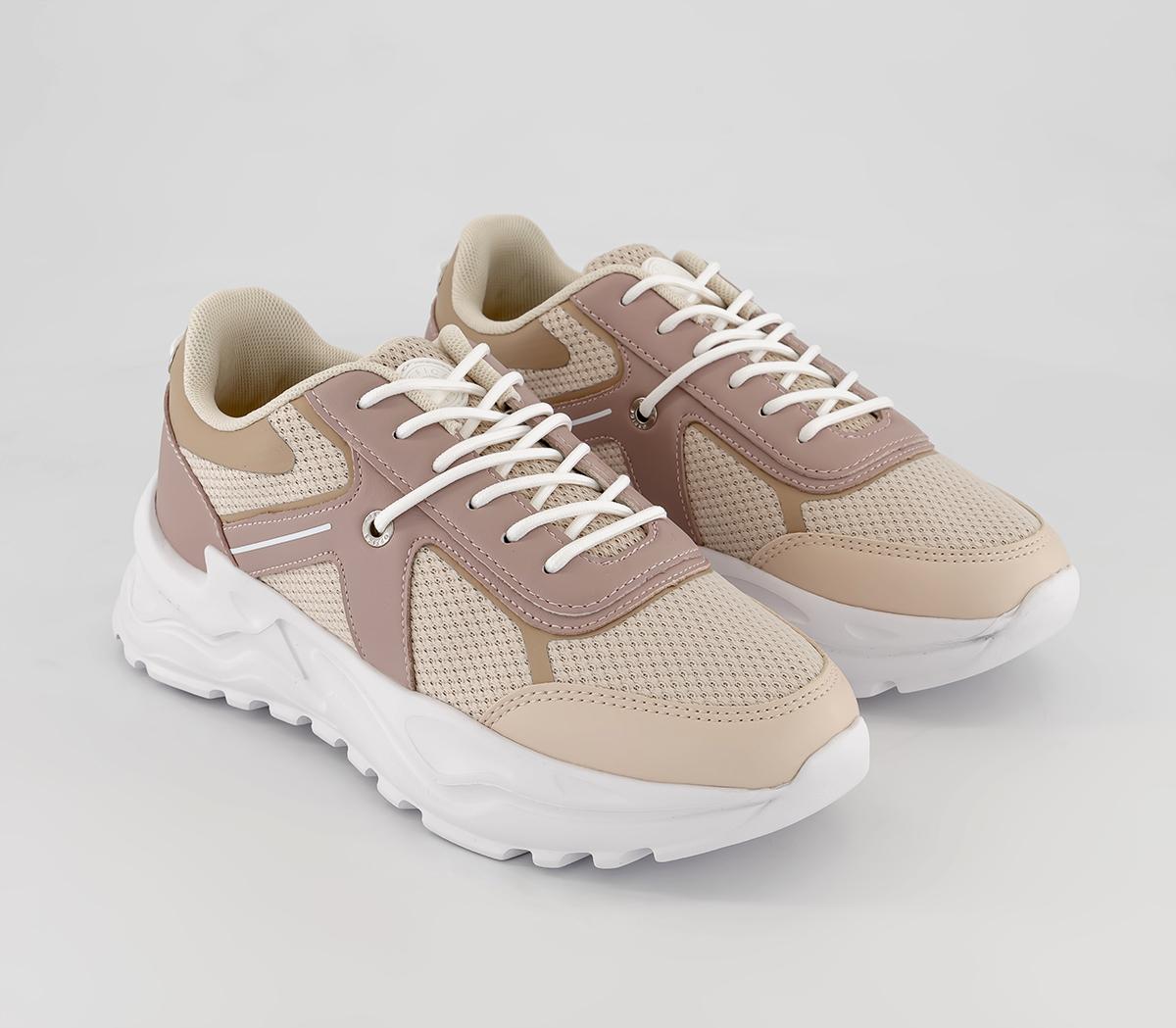 OFFICE Futuristic Chunky Lace Up Trainers Pink Mix - Fashion Trainers