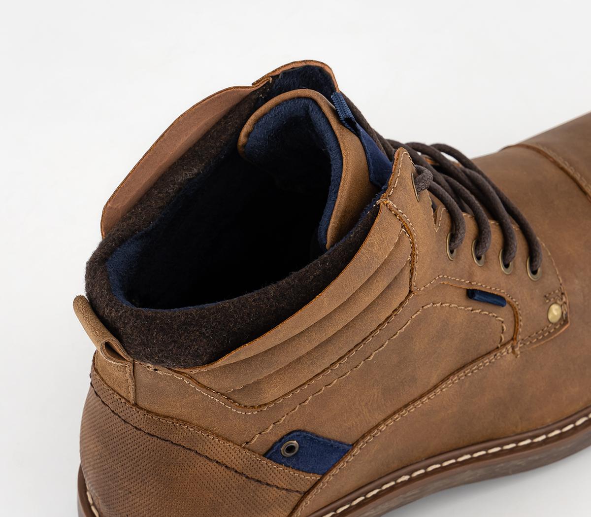 OFFICE Baxter Toe Cap Low Ankle Lace Ups Tan - Men’s Boots