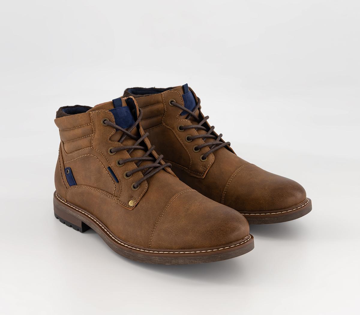 OFFICE Baxter Toe Cap Low Ankle Lace Ups Tan - Men’s Boots