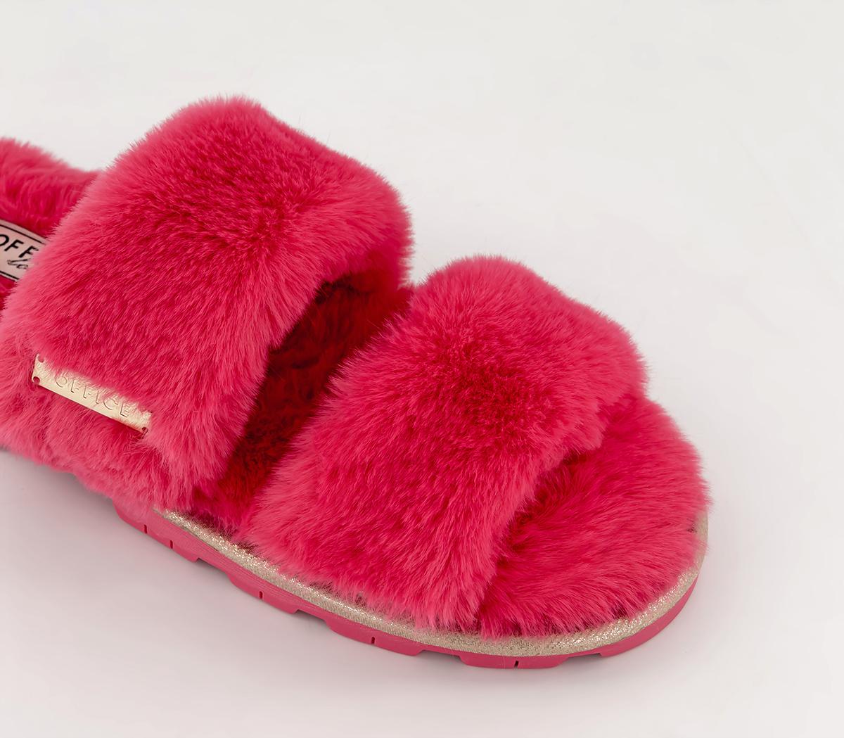 OFFICE Lounge Roxy Double Strap Slippers Hot Pink - Flat Shoes for Women